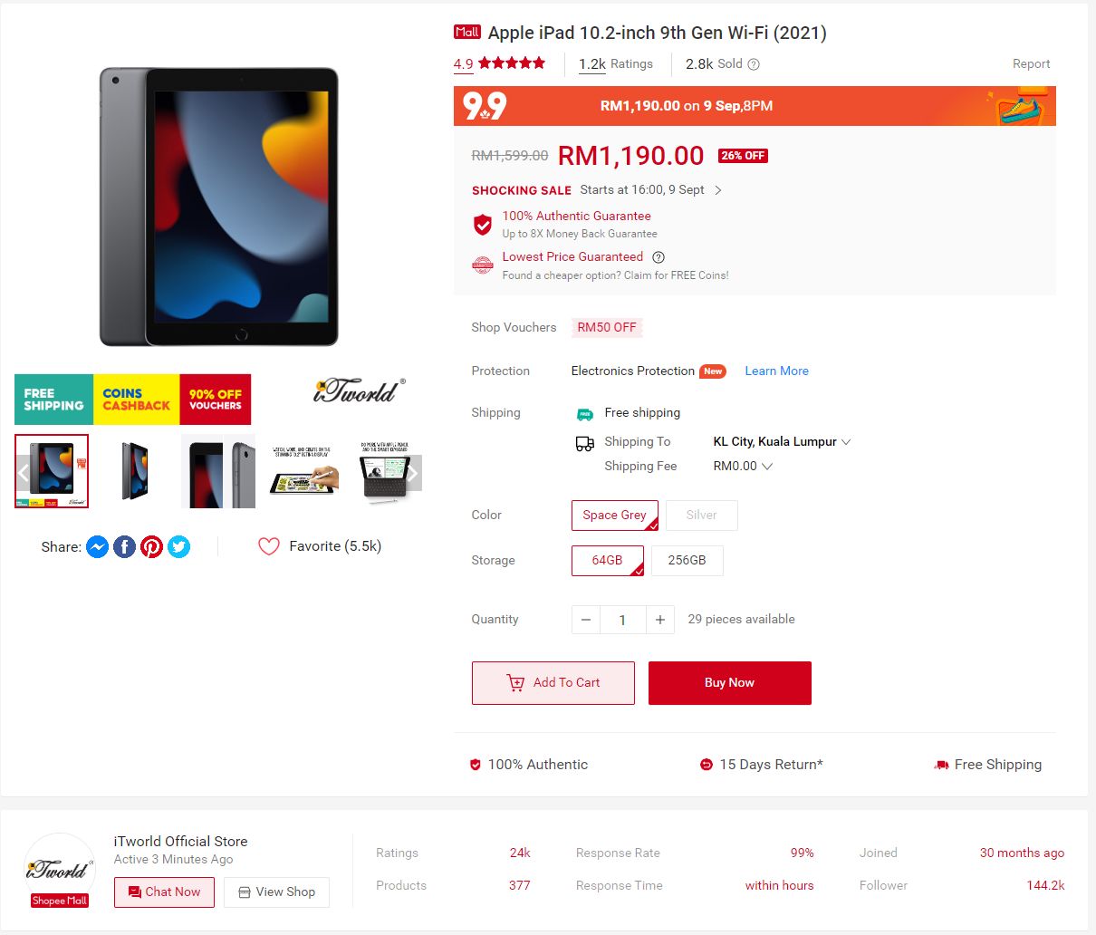 Deal: 9th gen Apple iPad 10.2" going for only RM1,190 - SoyaCincau
