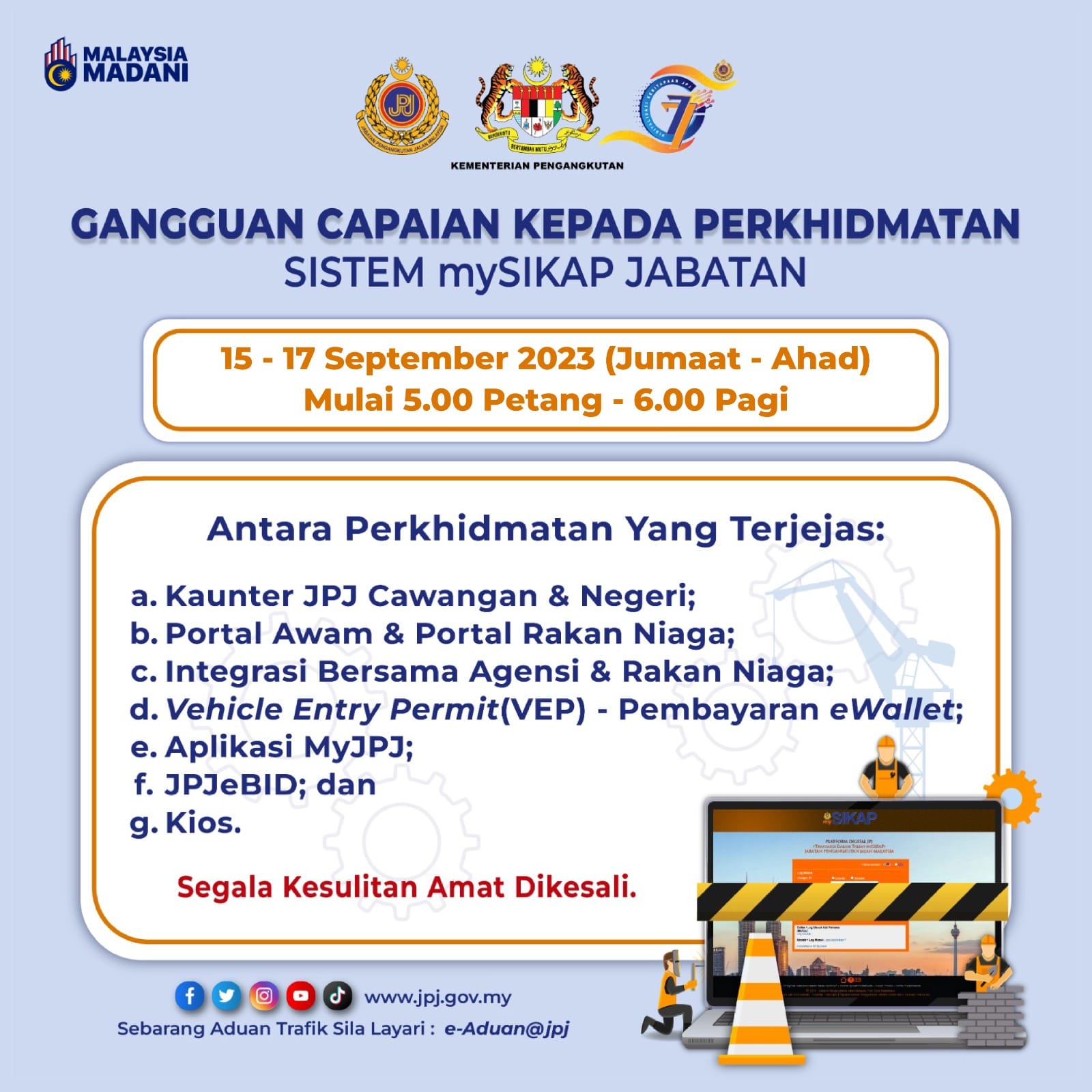 Motorists take note: The JPJ MySikap portal will be offline from 15 ...