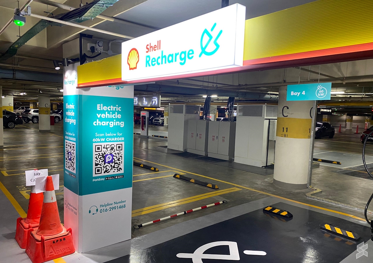 Shell Recharge Pavilion KL has 4 EV charging bays with 60kW DC and 22kW ...