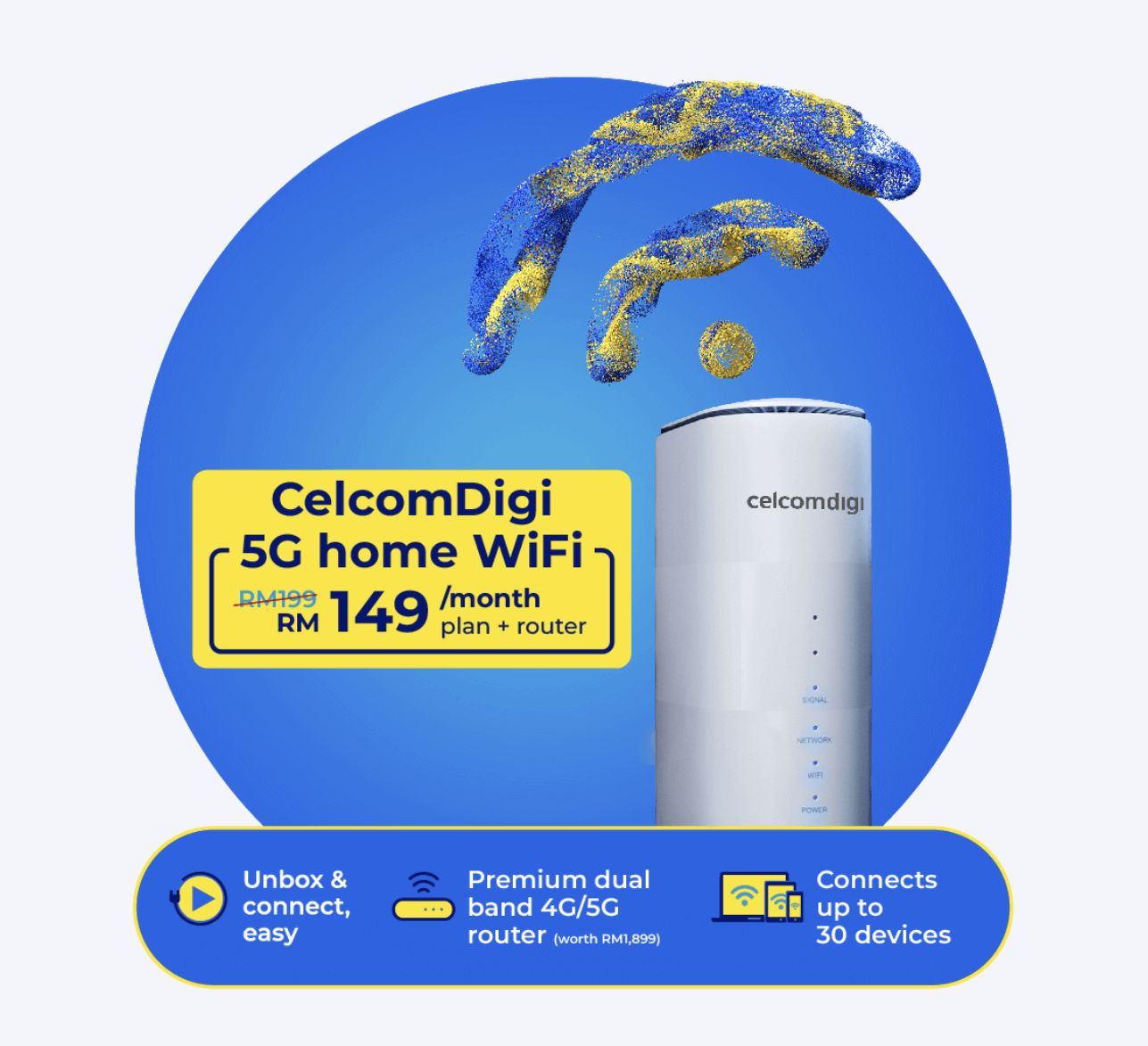 CelcomDigi now offers 5G Home WiFi with "unlimited" 5G data for RM99/month without contract ...