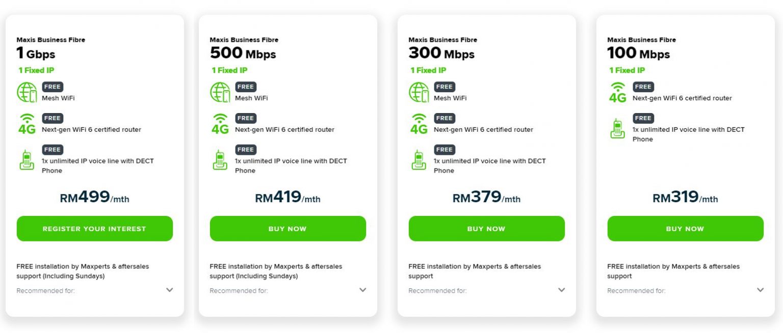 Maxis Business Fibre gets price cut: 100Mbps from RM99/month but no ...