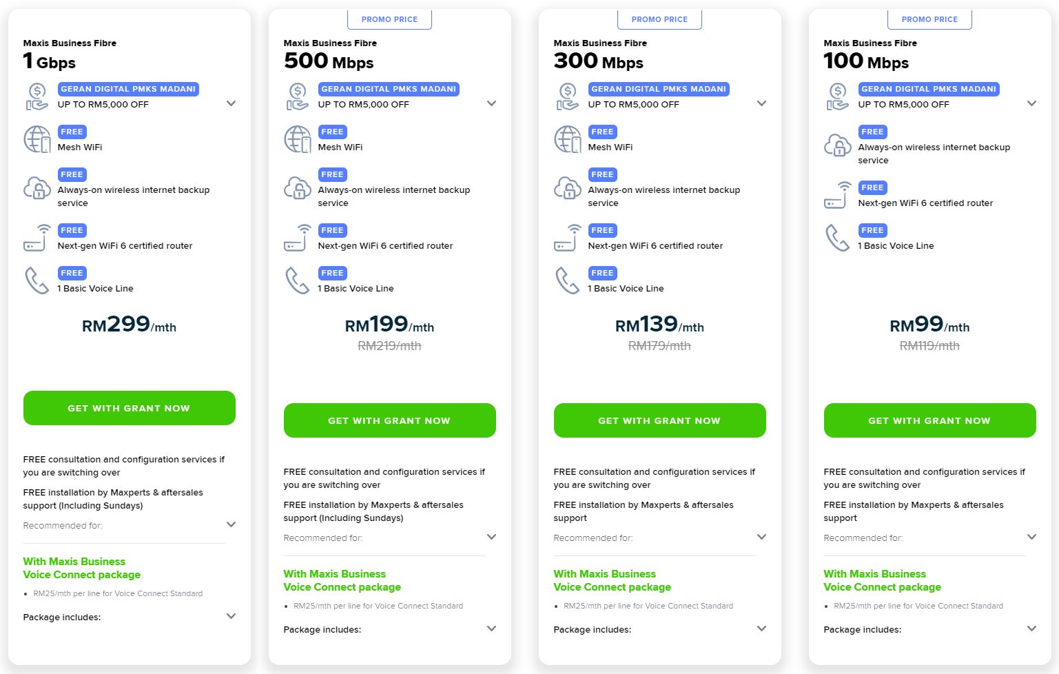 Maxis Business Fibre gets price cut: 100Mbps from RM99/month but no ...