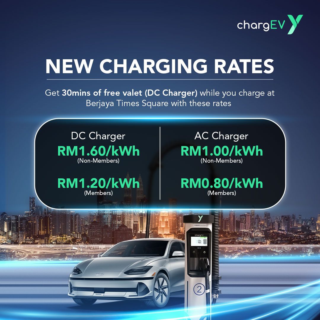 ChargEV chargers at Berjaya Times Square get a price hike, DC chargers ...