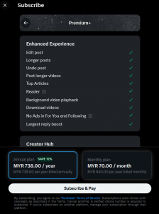 X has a new ad-free ‘Premium+’ tier for only RM70 a month - SoyaCincau