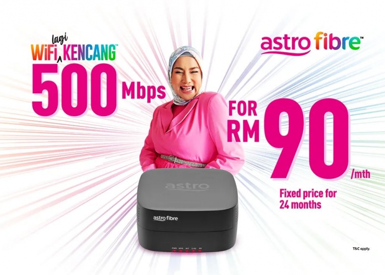 Astro: Add 500Mbps fibre broadband for only RM90/month