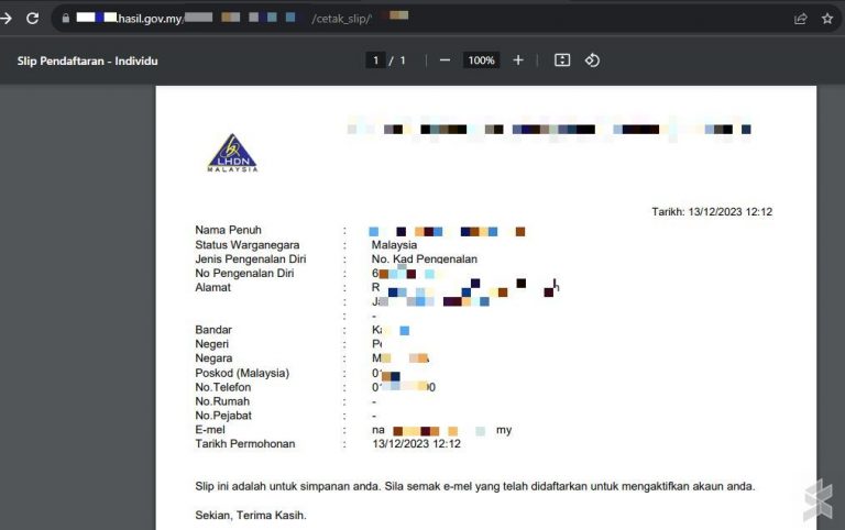 LHDN payment portal has a data exposure concern