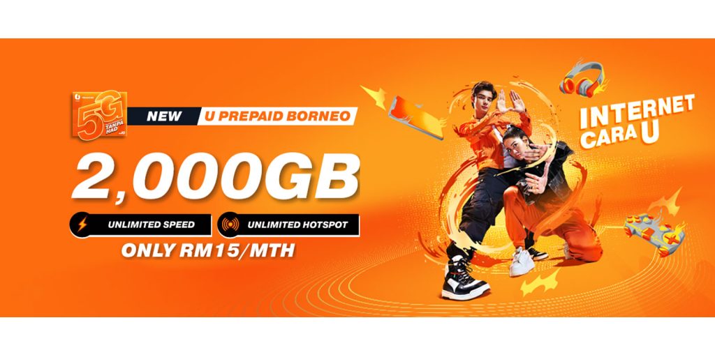 U Mobile U Prepaid Borneo offers 2,000GB 5G data at only RM 15/month - SoyaCincau