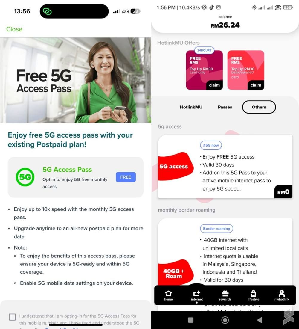 Maxis 5G access pass is always free for existing customers