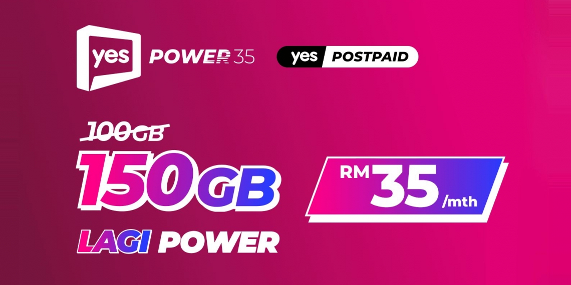 Yes Power 35: 150GB 5G data and unlimited calls for RM35