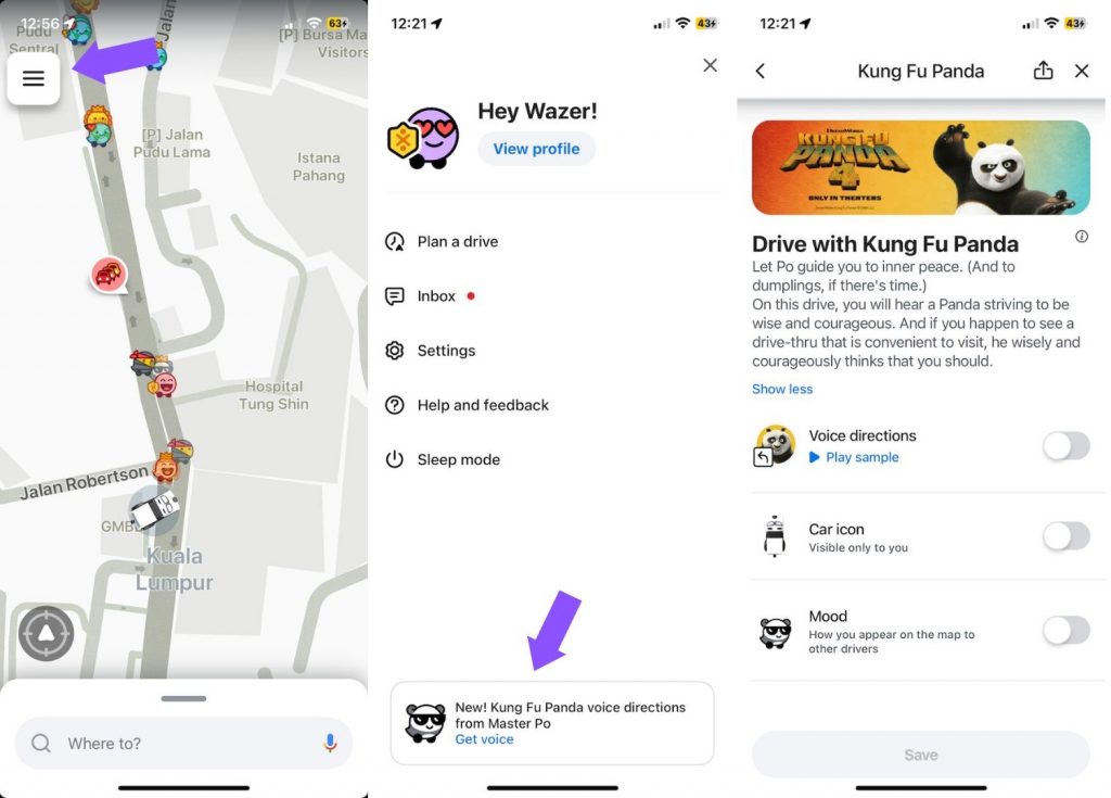 Drive with Po from Kung Fu Panda 4 the next time you use Waze while ...