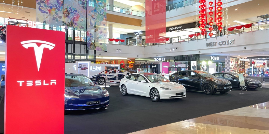 Tesla Model 3 and Model Y test drive at IOI City Mall