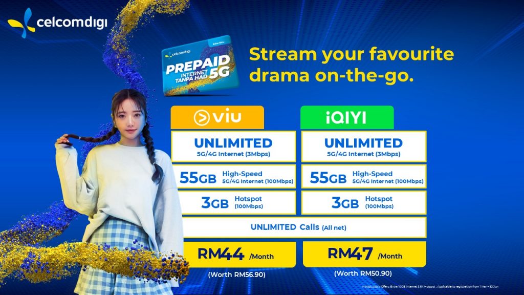 New CelcomDigi Prepaid 5G: Unlimited ‘Biru’ or High-speed ‘Kuning’ from ...