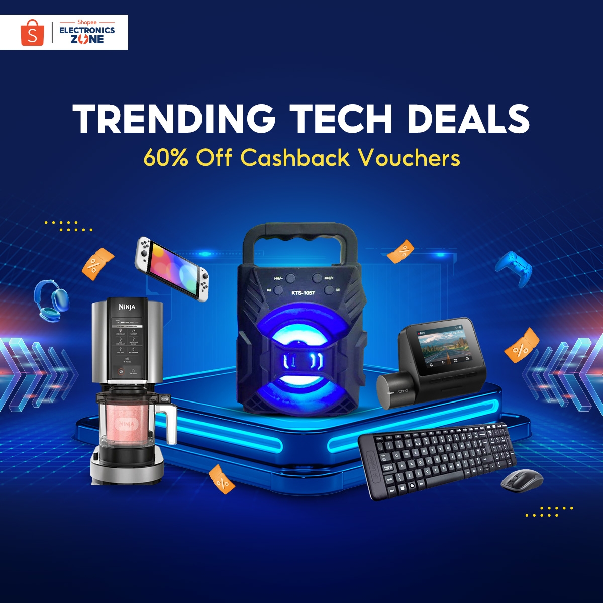 Shopee Electronics Zone offers discounts and 0% instalments