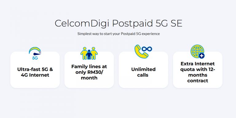 CelcomDigi Postpaid 5G SE: Up to 60GB 5G data for RM40/month