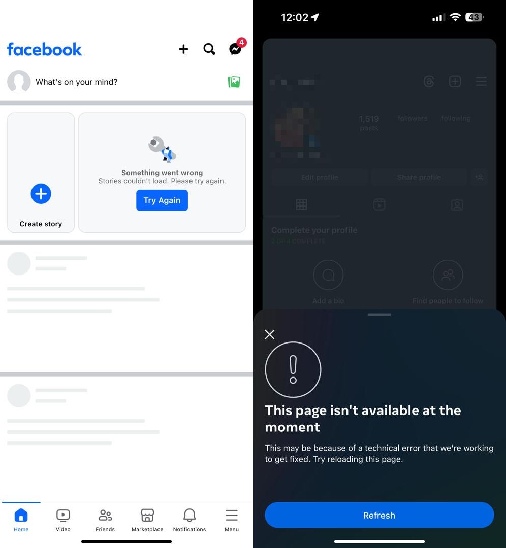 [ UPDATE ] Facebook, Instagram and Messenger are currently down ...