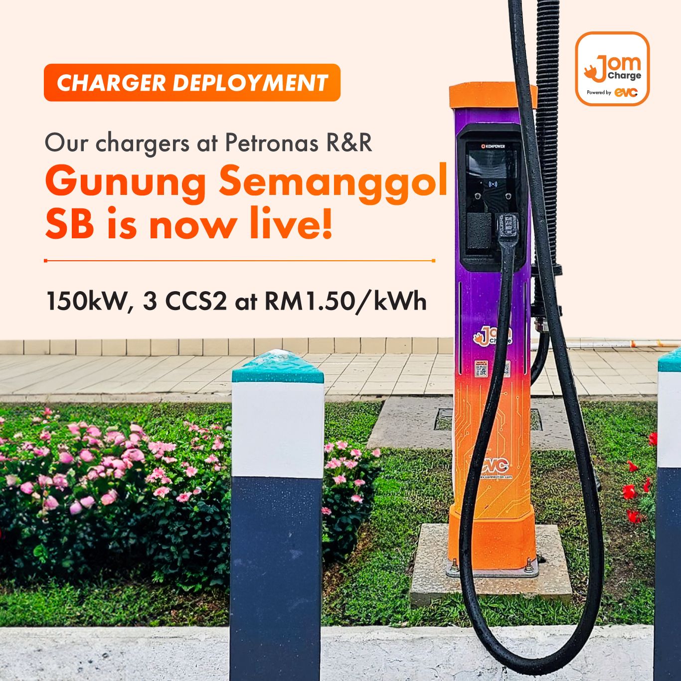 Gentari 150kW DC Charger at Petronas Gunung Semanggol SB R&R