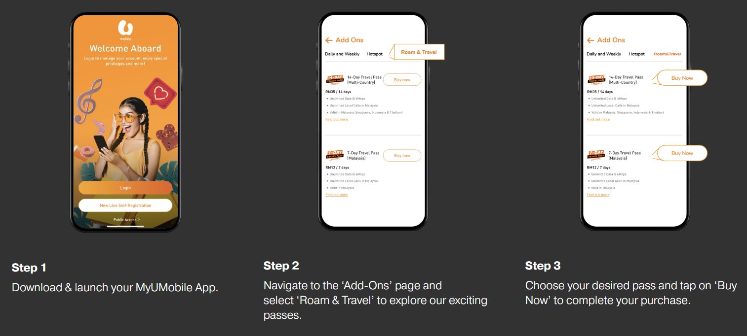 U Mobile RM35 Travel Pass: "Unlimited" data in 4 countries