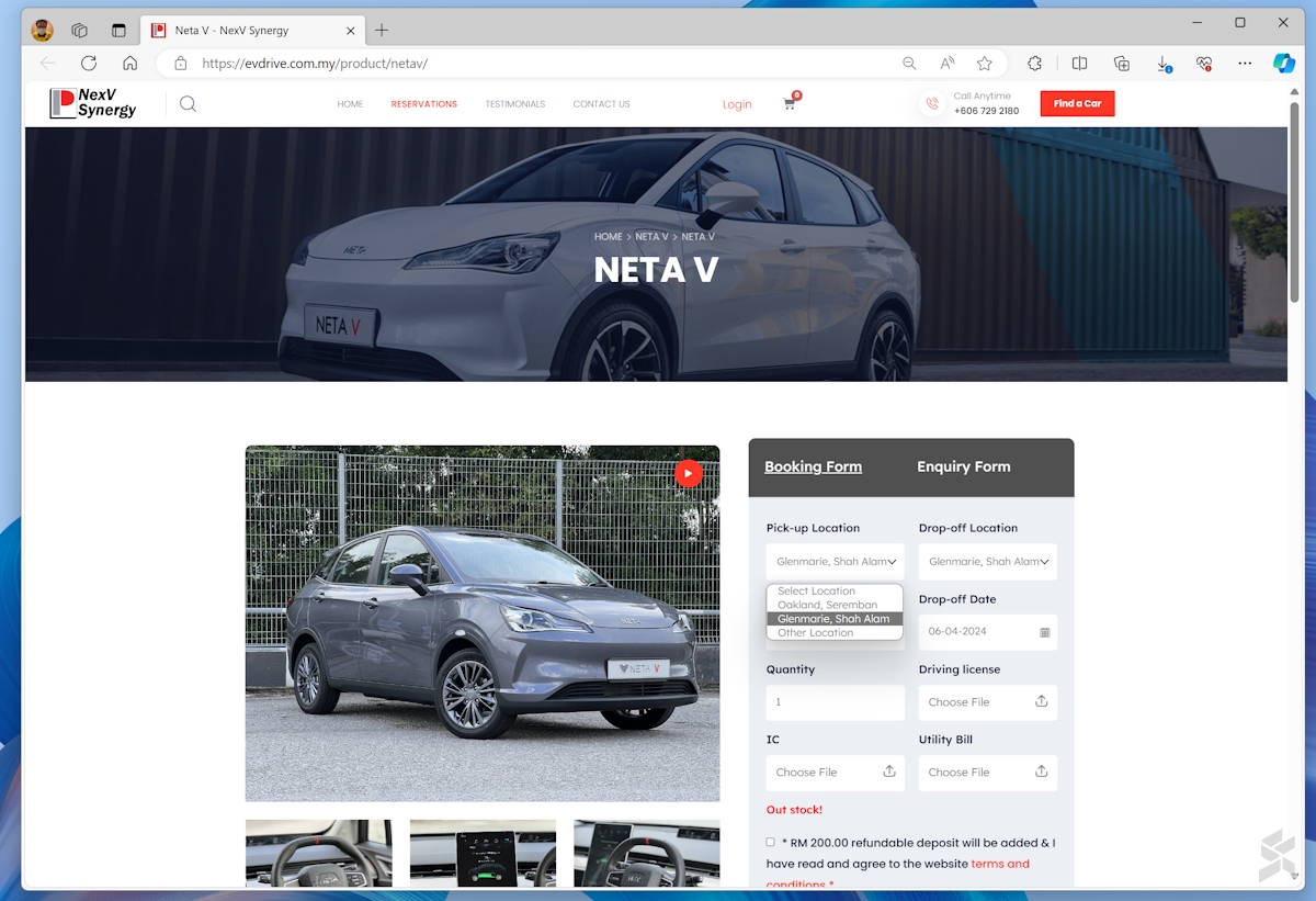 You can now rent a Neta V for less than RM100 per day