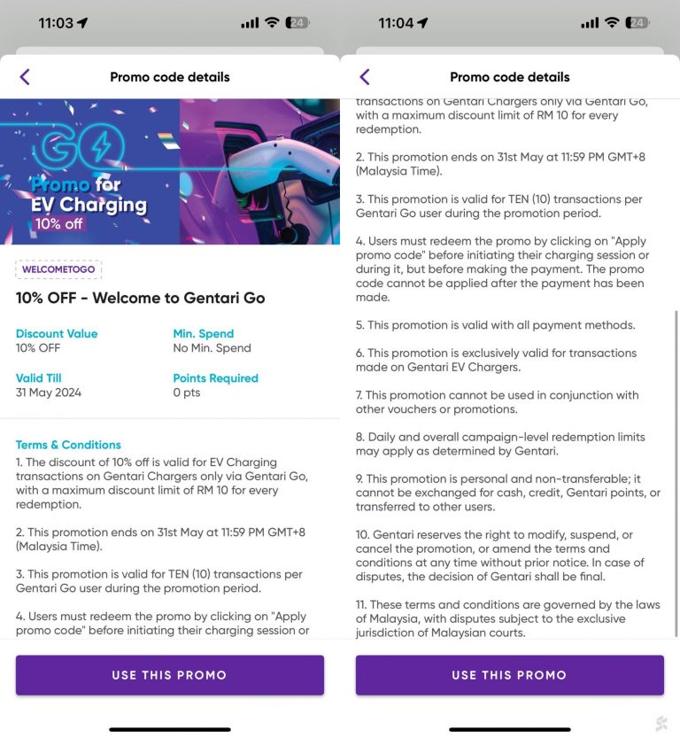 Gentari Go: 10% off for EV charging. Here's how to redeem
