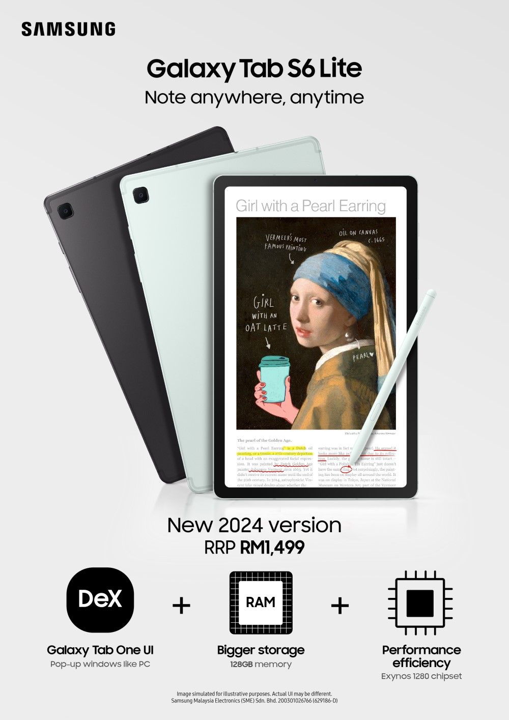 Samsung Galaxy Tab S6 Lite 2024: Official Price and Specs