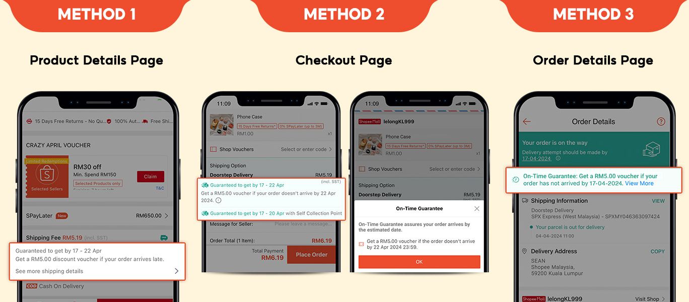 Shopee On-Time Guarantee: Get free voucher for late delivery