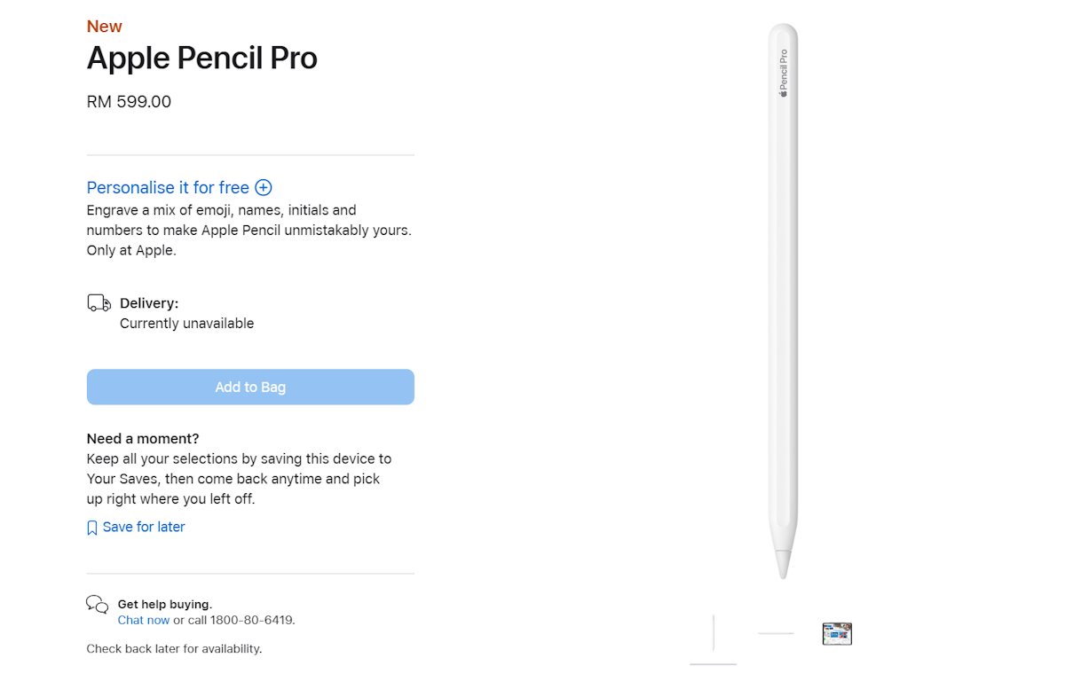 Apple Pencil Pro coming to Malaysia for RM599
