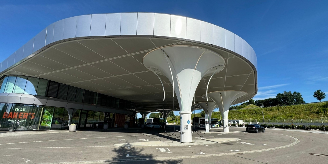 This is Europe's largest DC Charging hub with over 70 charge points ...