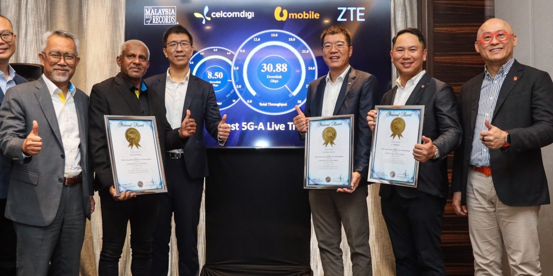World's fastest 5G-A record by CelcomDigi, U Mobile and ZTE
