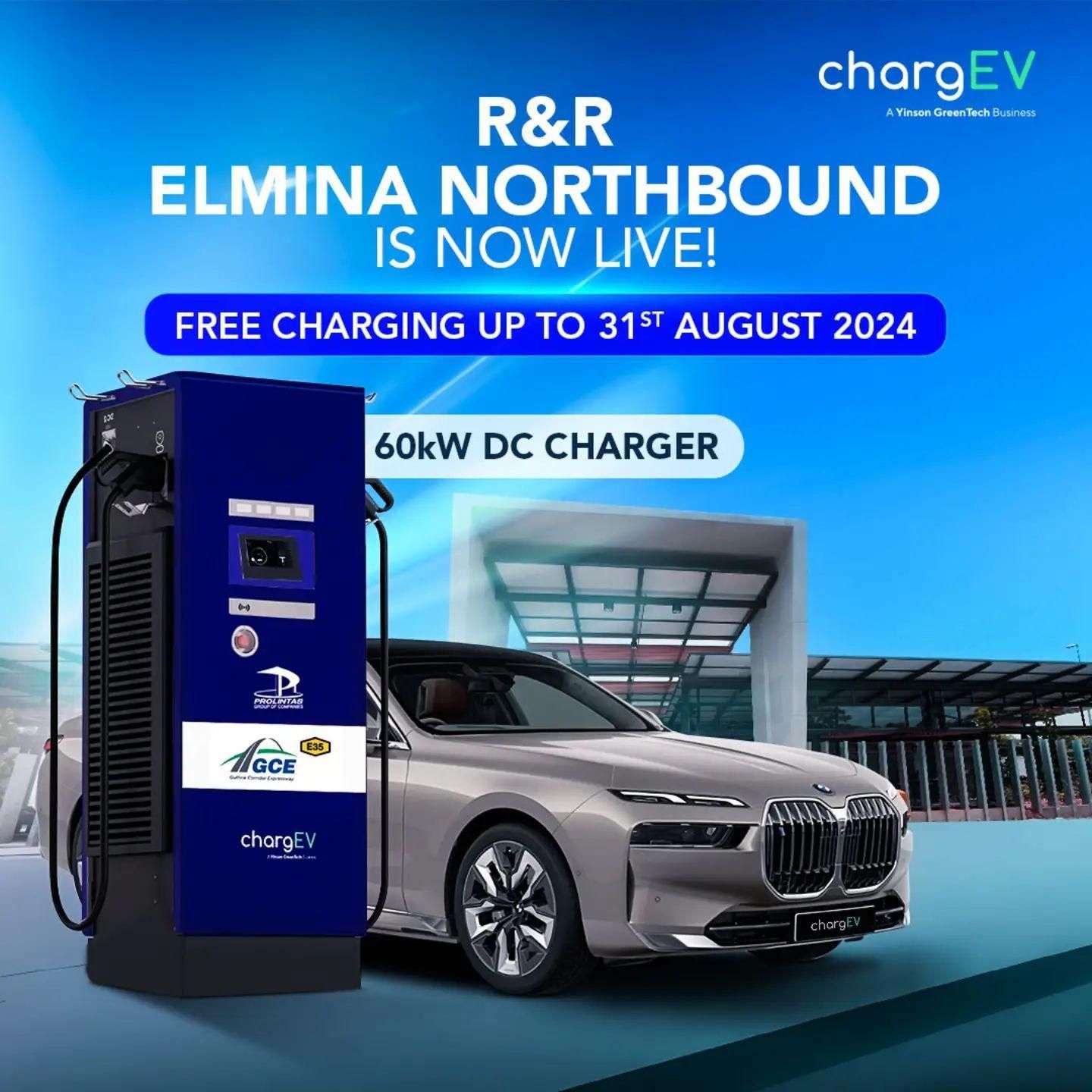 ChargEV 60kW DC Charger at R&R Elmina Northbound, GCE