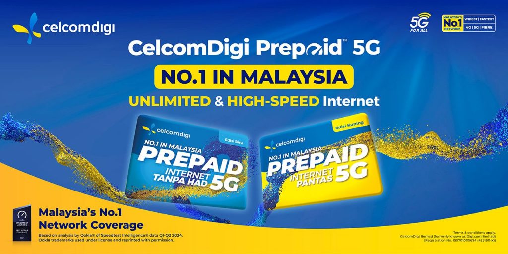 CelcomDigi Prepaid 5G Edisi Biru unlimited plan upgraded with faster speeds and 200GB FUP ...