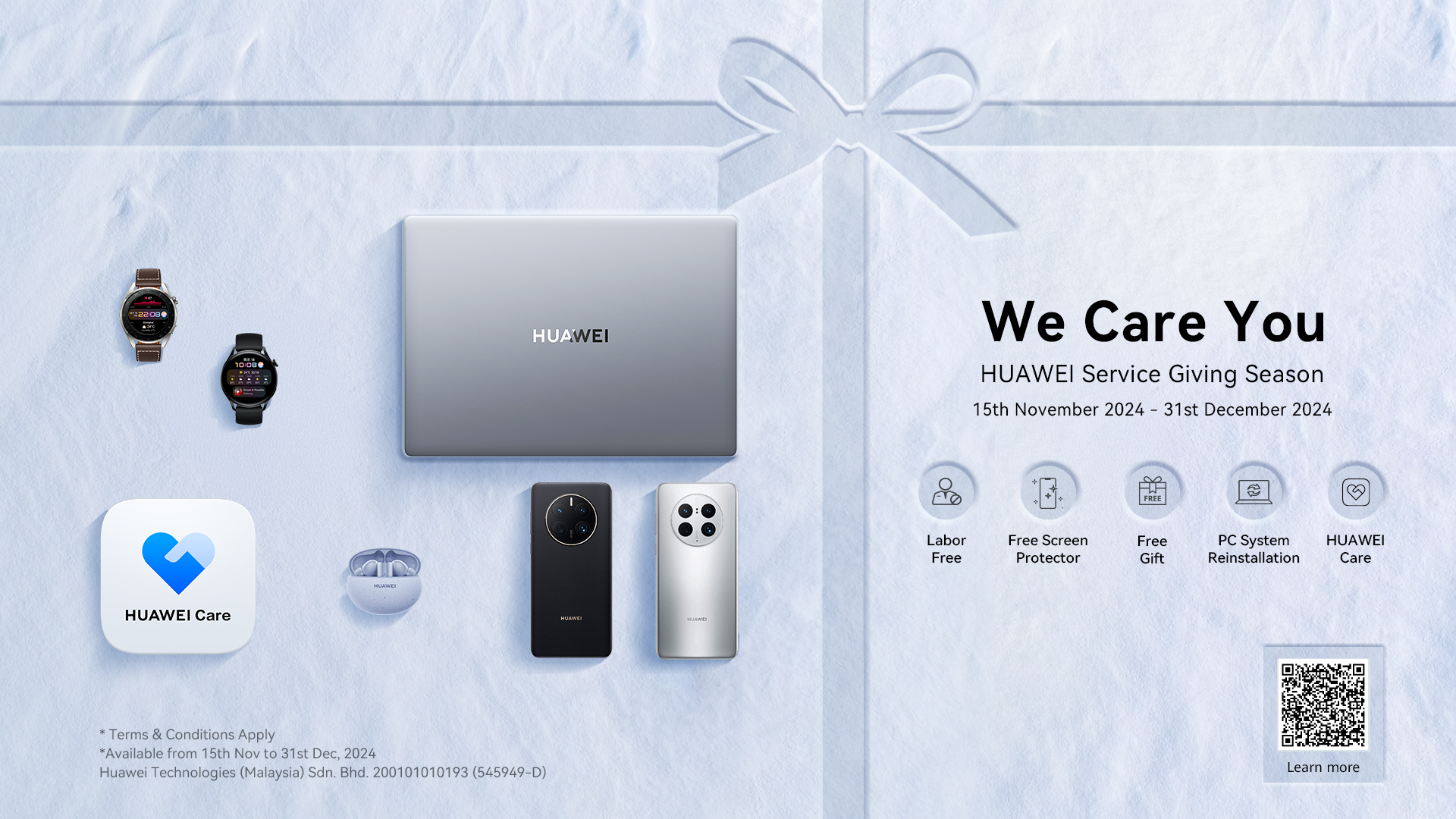 HUAWEI Festive Rewards: Free Gifts & Waived Labour Fees for Device Repairs