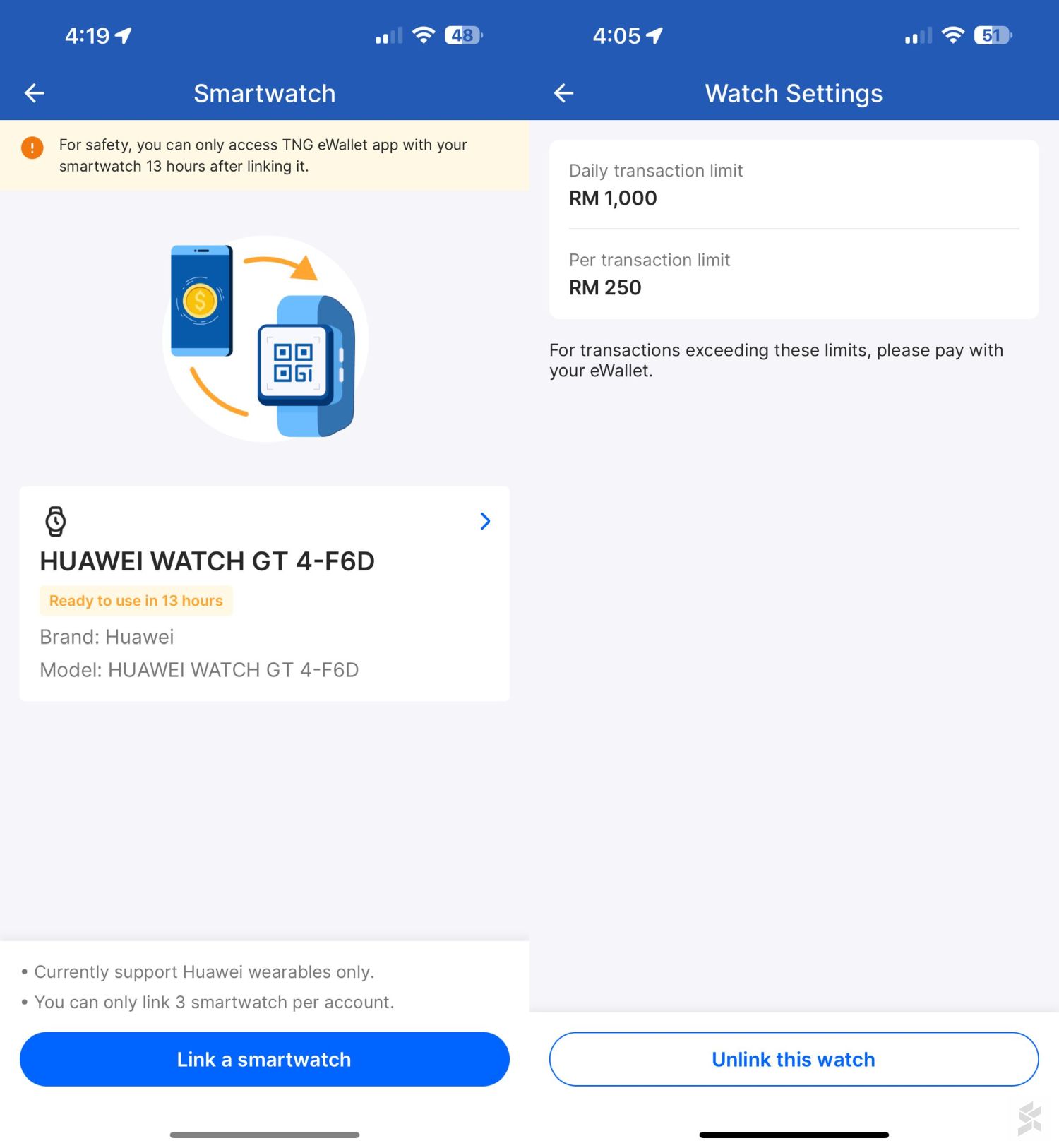 TNG eWallet QR now available for Huawei smartwatch