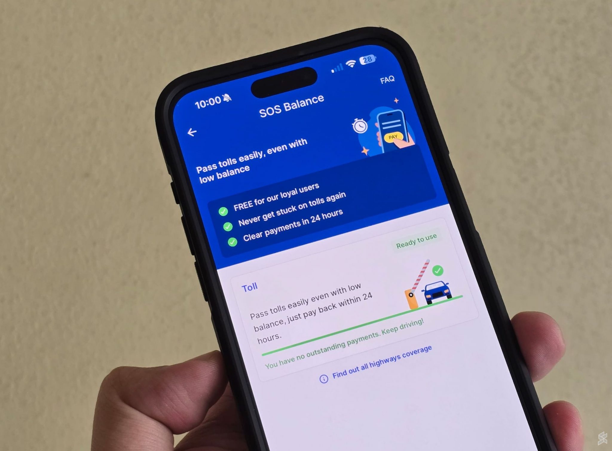 TNG eWallet SOS Balance for PayDirect and RFID Toll Payments