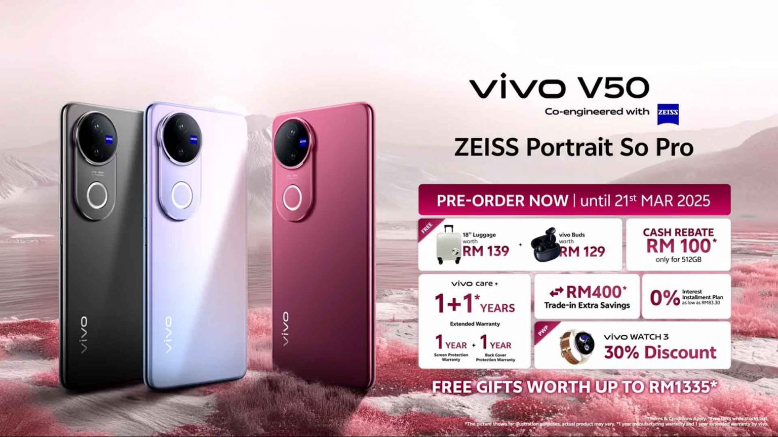 vivo V50 launched in Malaysia - Larger 6,000mAh battery, 90W ...