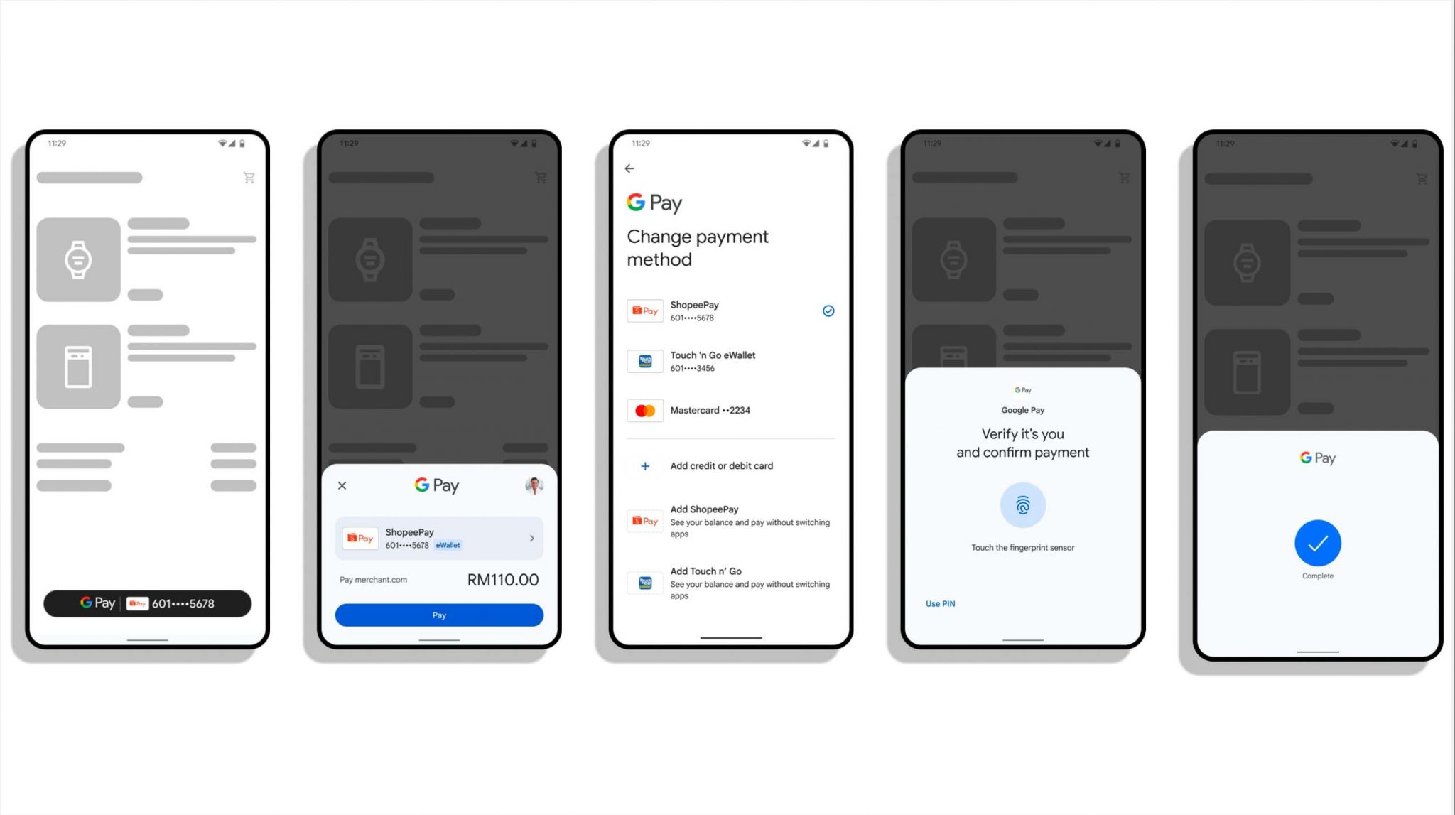 You can now pay with Google Pay using ShopeePay & TNG eWallet