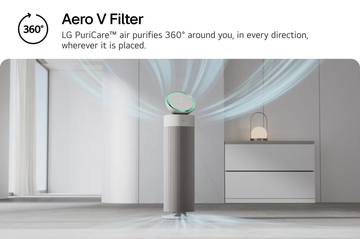 LG PuriCare AeroBooster: 360° Air Purifier with Smart Control and Design