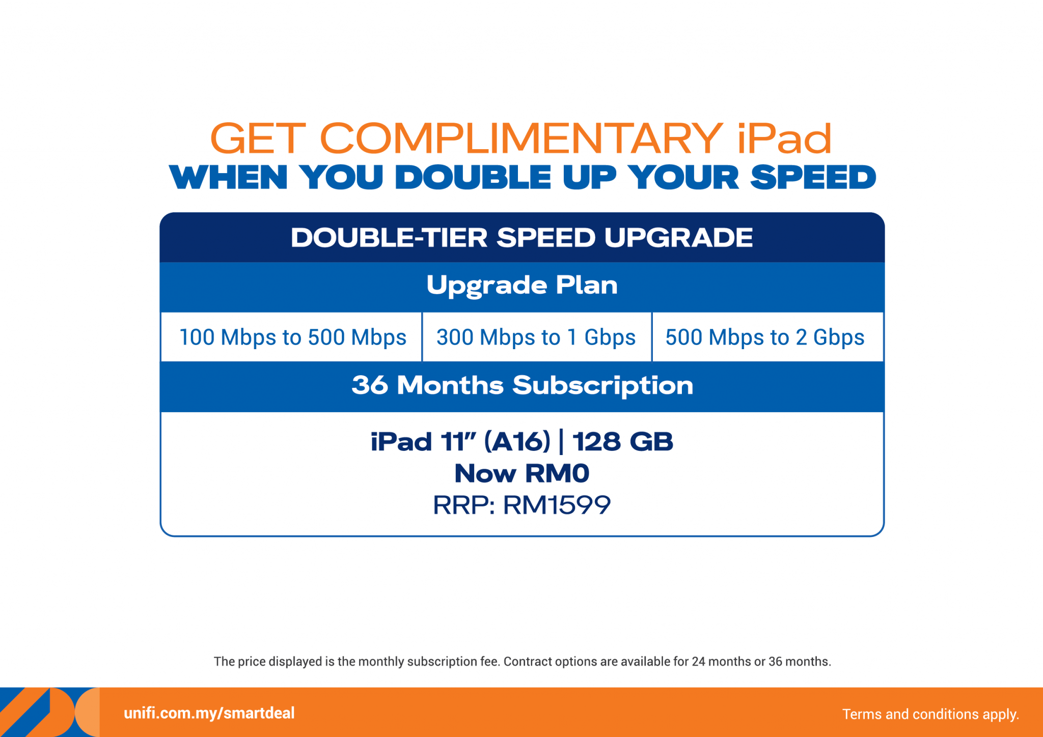 Upgrade your Unifi broadband plan and get an iPad for free!
