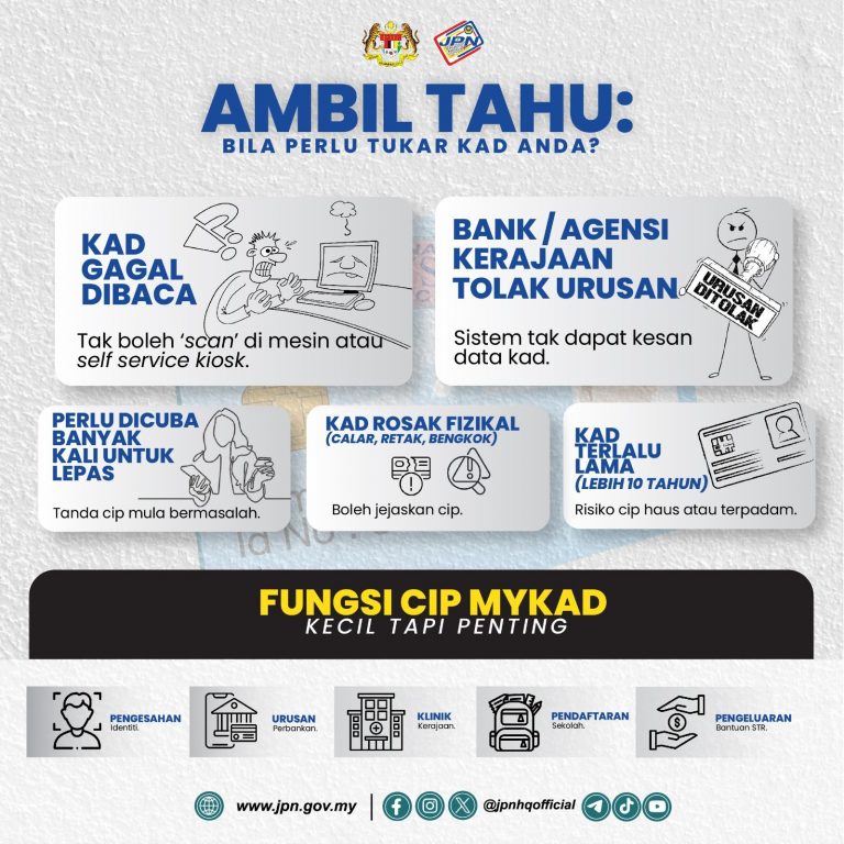 MyKad chip faulty? JPN offers free replacement from 23 Sept to 7 October - SoyaCincau