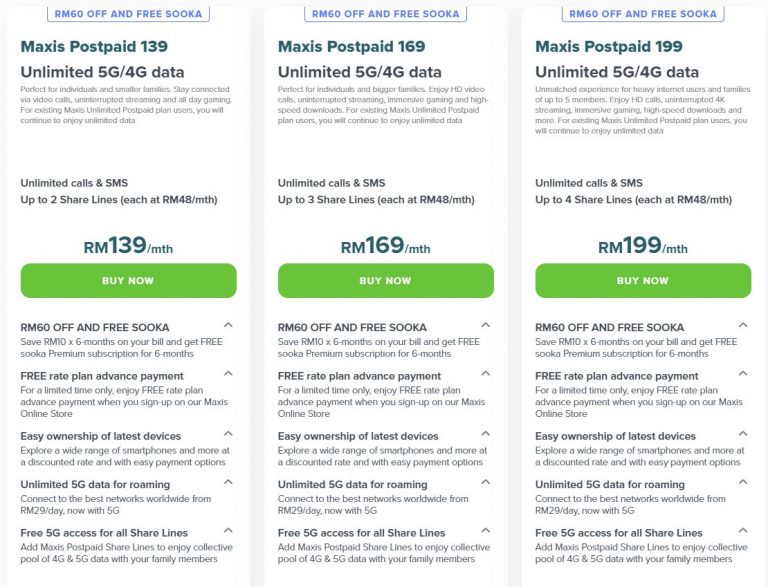 Maxis offers free Sooka Premium for Postpaid 139, 169 and 199 customers ...