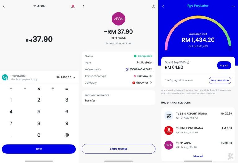 Ryt PayLater: Ryt Bank's BNPL feature, interest from 0% p.a.