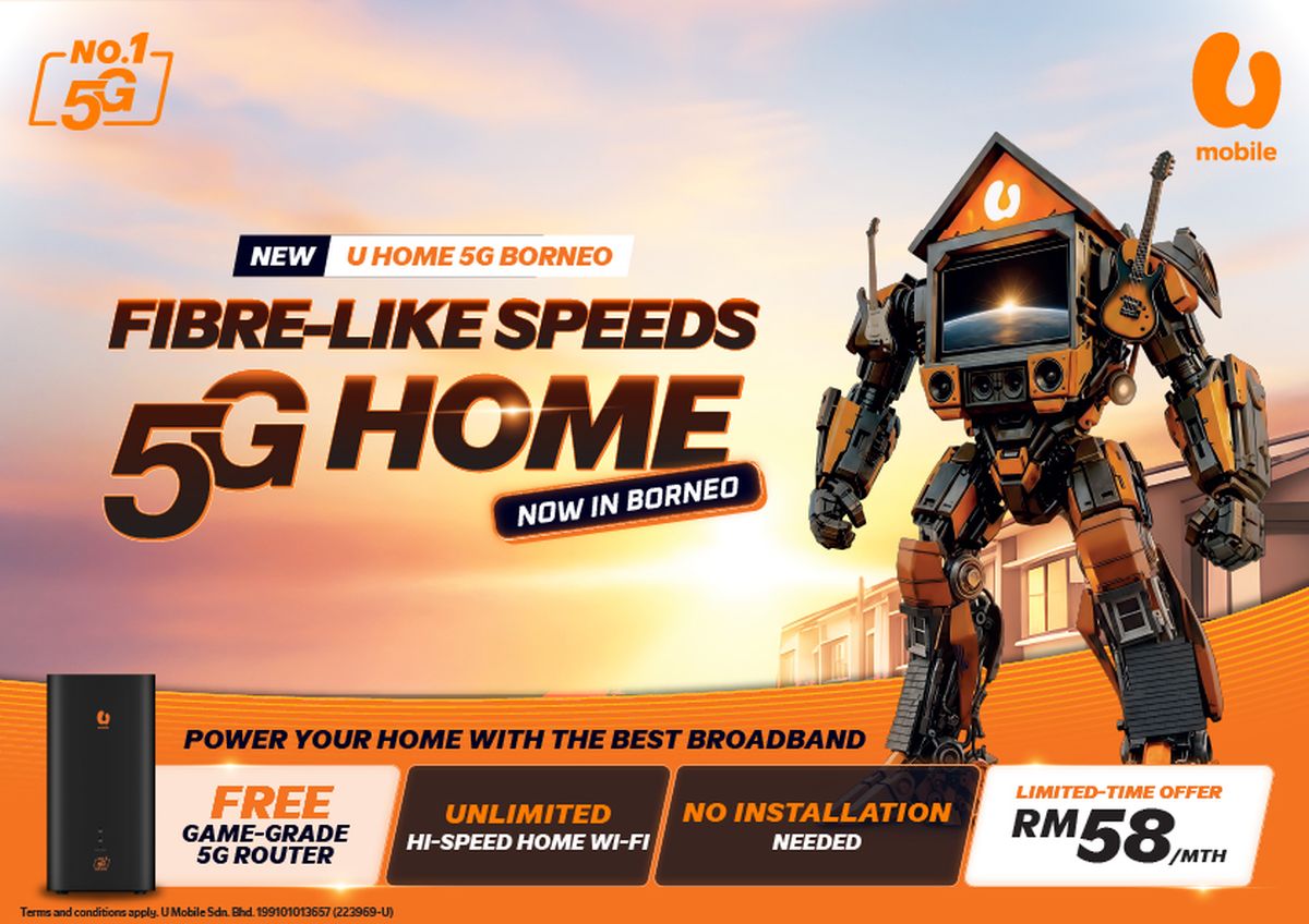 U Mobile introduces U Home 5G Borneo, RM58/month with No FUP - SoyaCincau