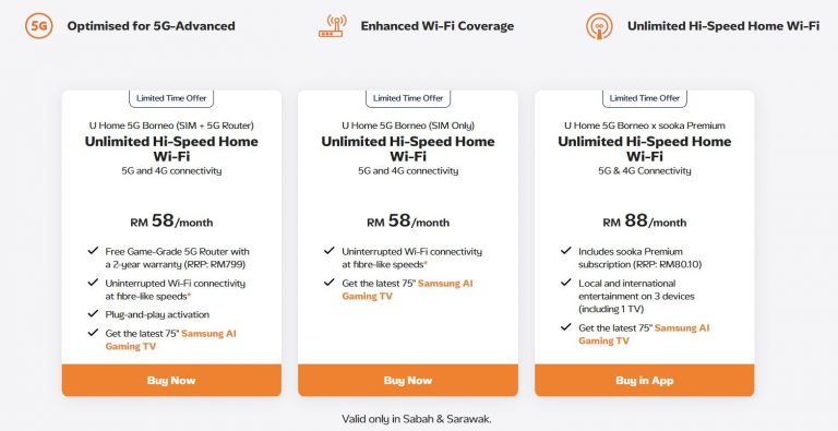 U Mobile introduces U Home 5G Borneo, RM58/month with No FUP - SoyaCincau