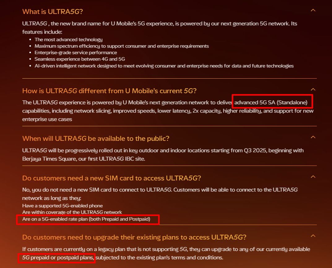 U Mobile ULTRA5G: Why you're not getting 5G SA and 5G Advanced