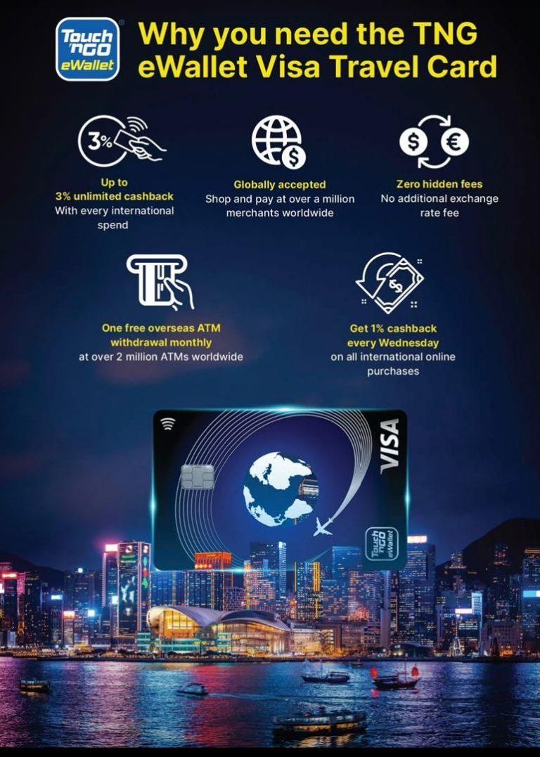 TNG eWallet Visa Travel Card: 3% unlimited cashback until end 2026