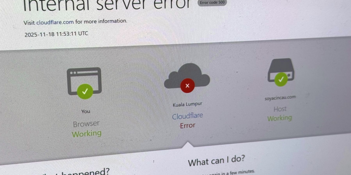 Cloudflare network issue broke the internet with 500 errors