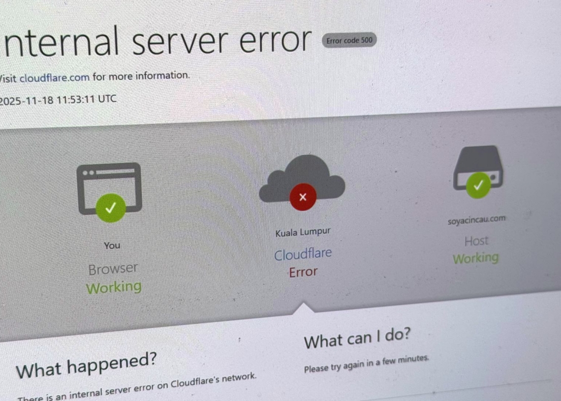 Cloudflare network issue broke the internet with 500 errors