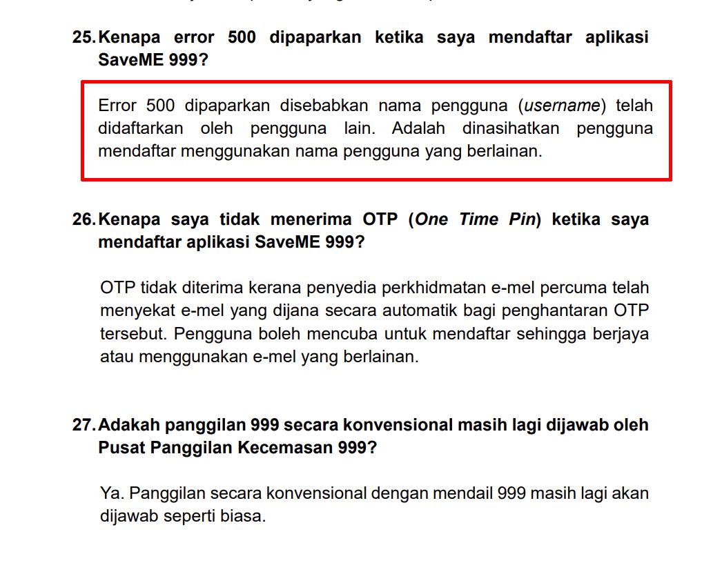 SaveME 999: Here's why you're getting "Registration failed 500" error ...