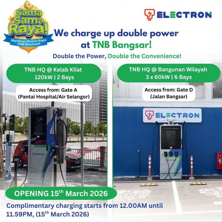 TNB Electron opens 8x DC charge points to the public at TNB Bangsar ...